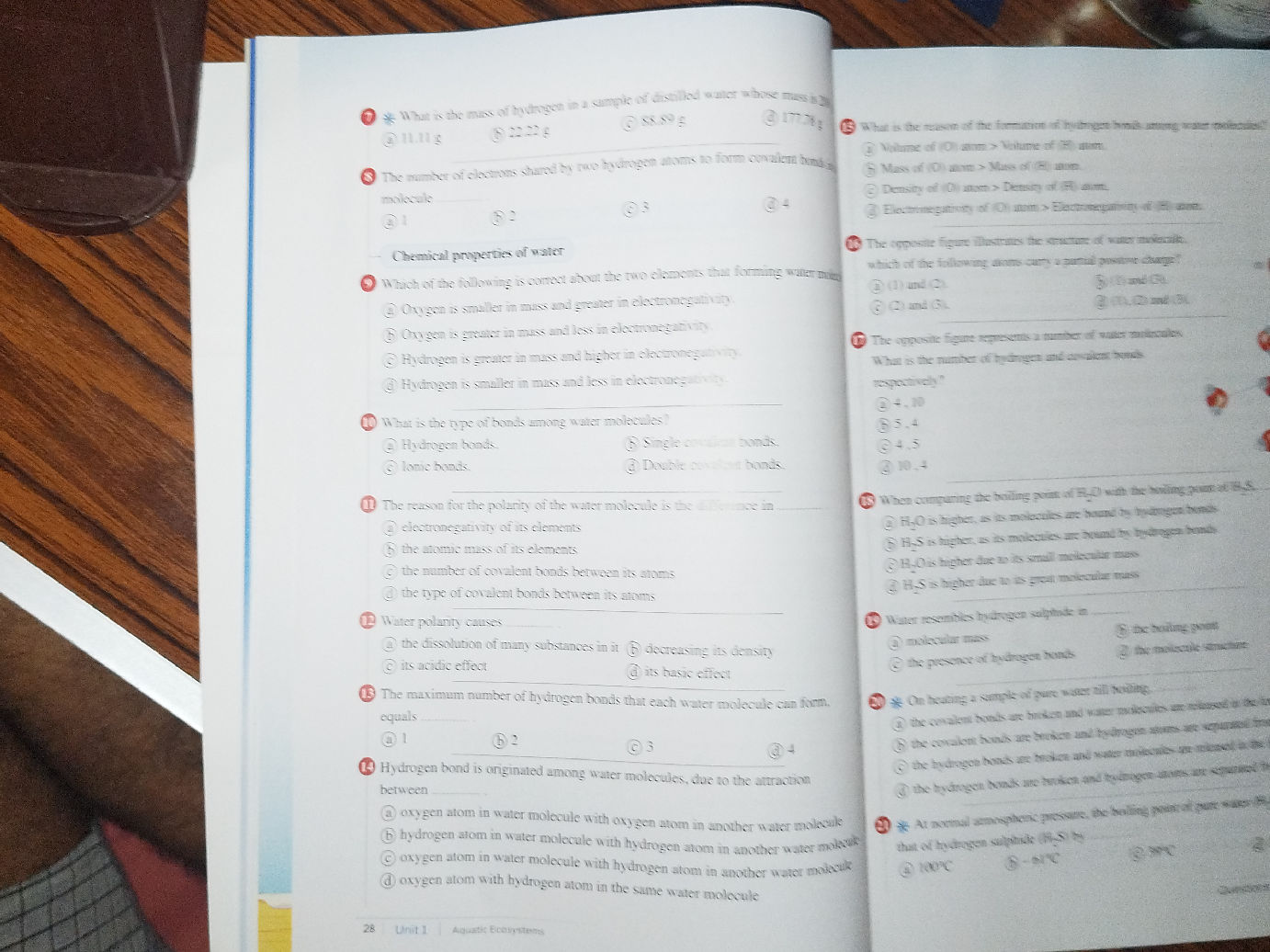 1. What is the mass of hydrogen in a sample | StudyX