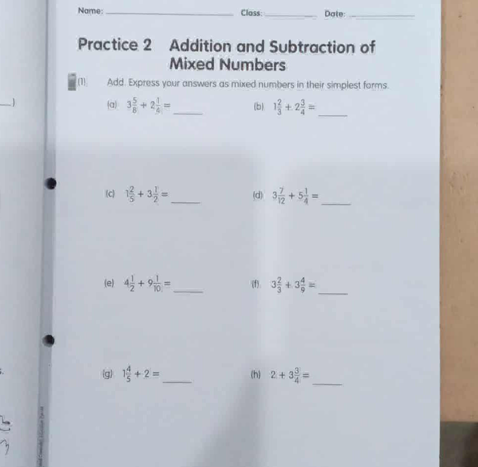 Practice 2 Addition and Subtraction of Mixed | StudyX