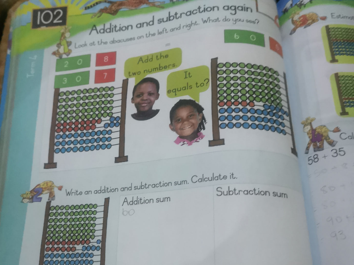 Look at the abacuses on the left and right. | StudyX
