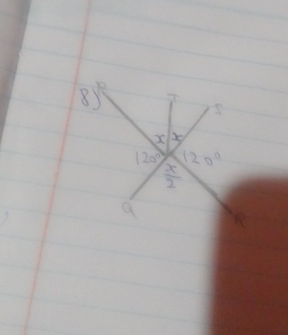 8) [Diagram showing four intersecting lines