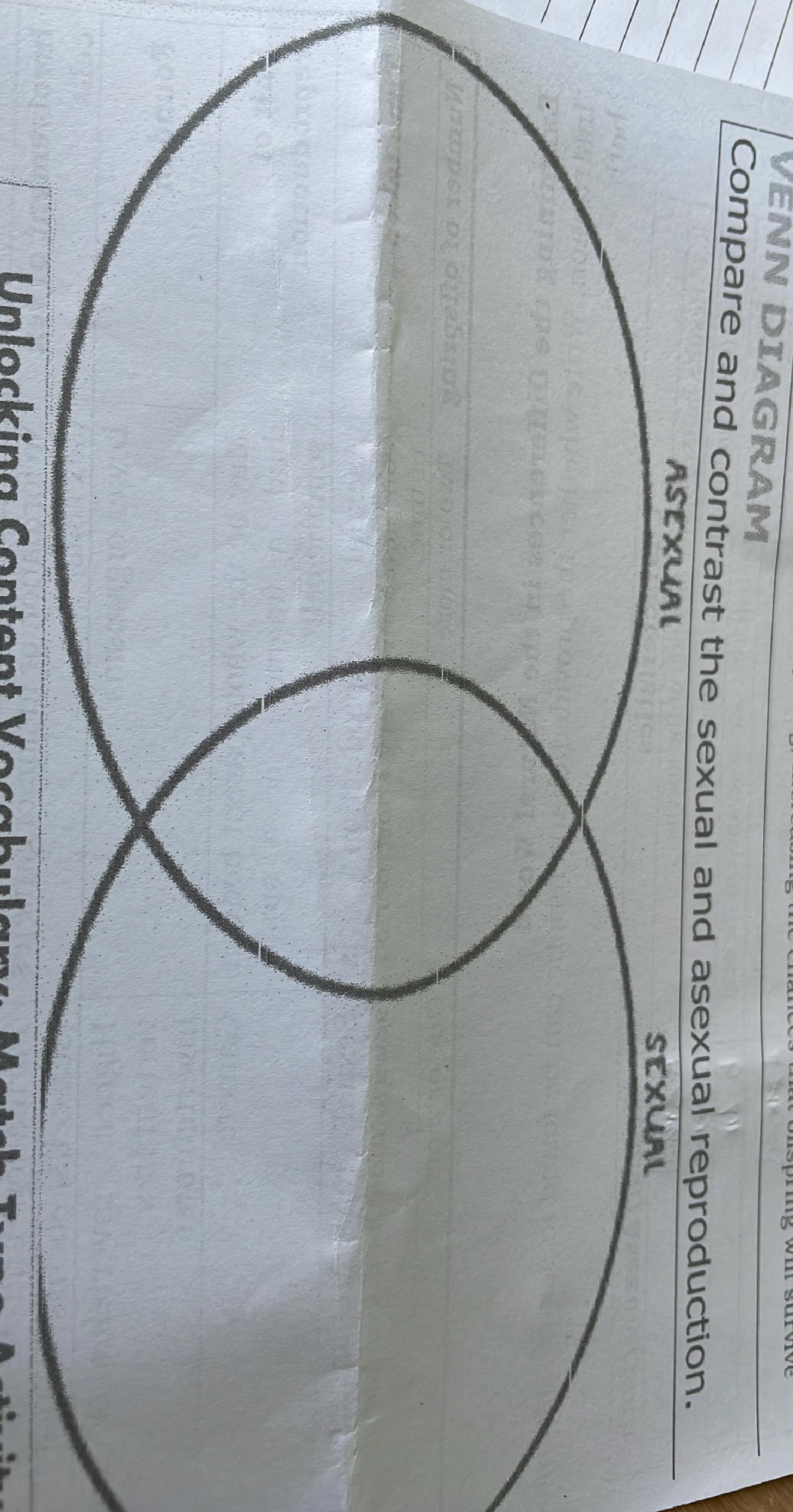 VENN DIAGRAM Compare and contrast the sexual | StudyX