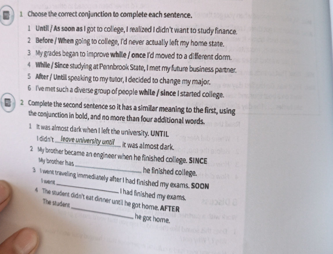 1 Choose the correct conjunction to complete | StudyX