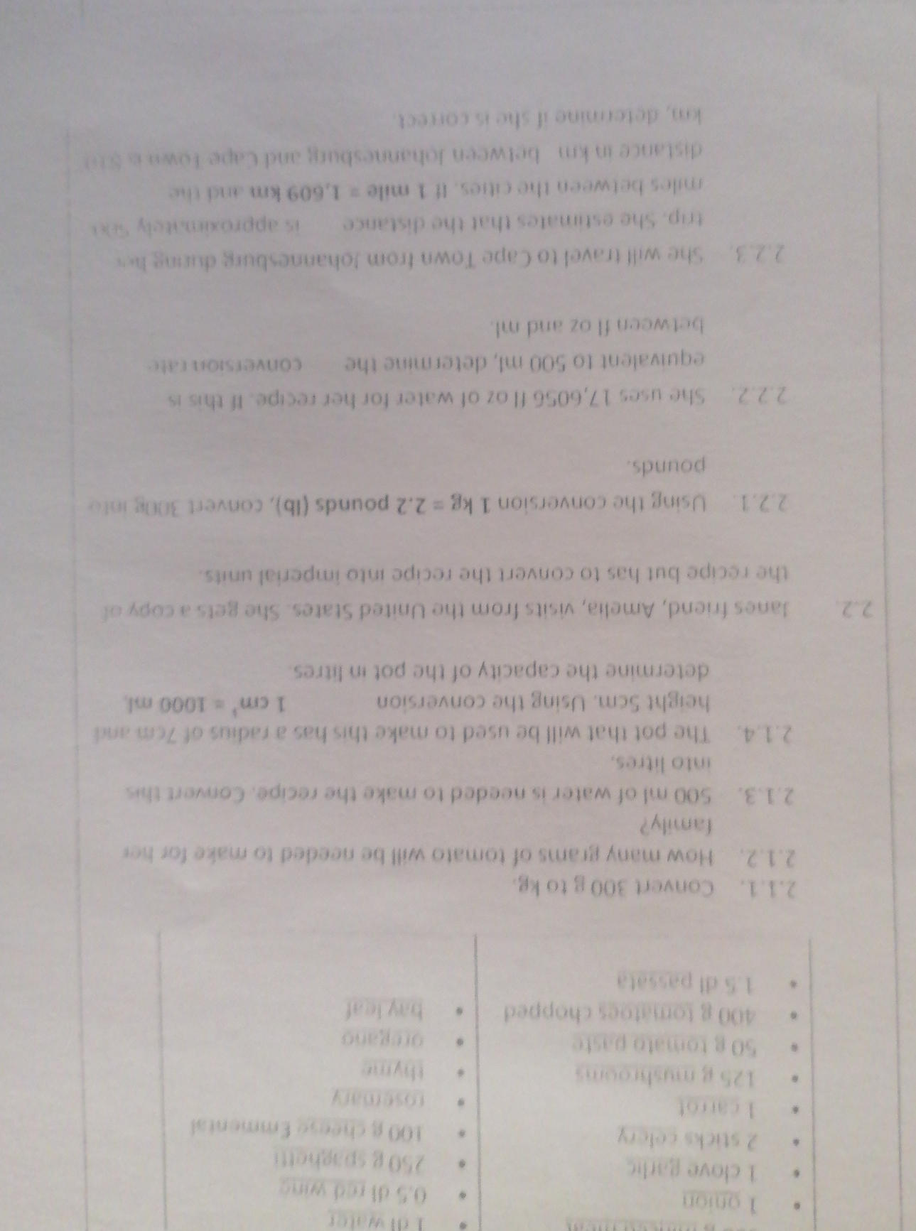 Using the conversion $1 { kg} = 2.2 { | StudyX