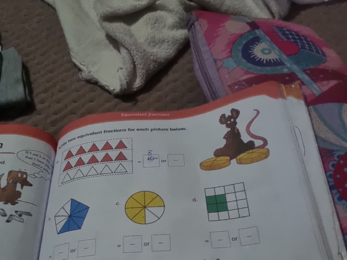 Equivalent fractions Write two equivalent | StudyX