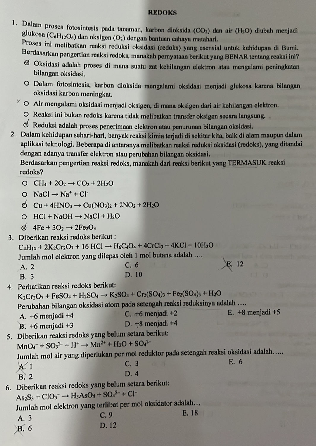 1. Dalam proses fotosintesis pada tanaman, | StudyX