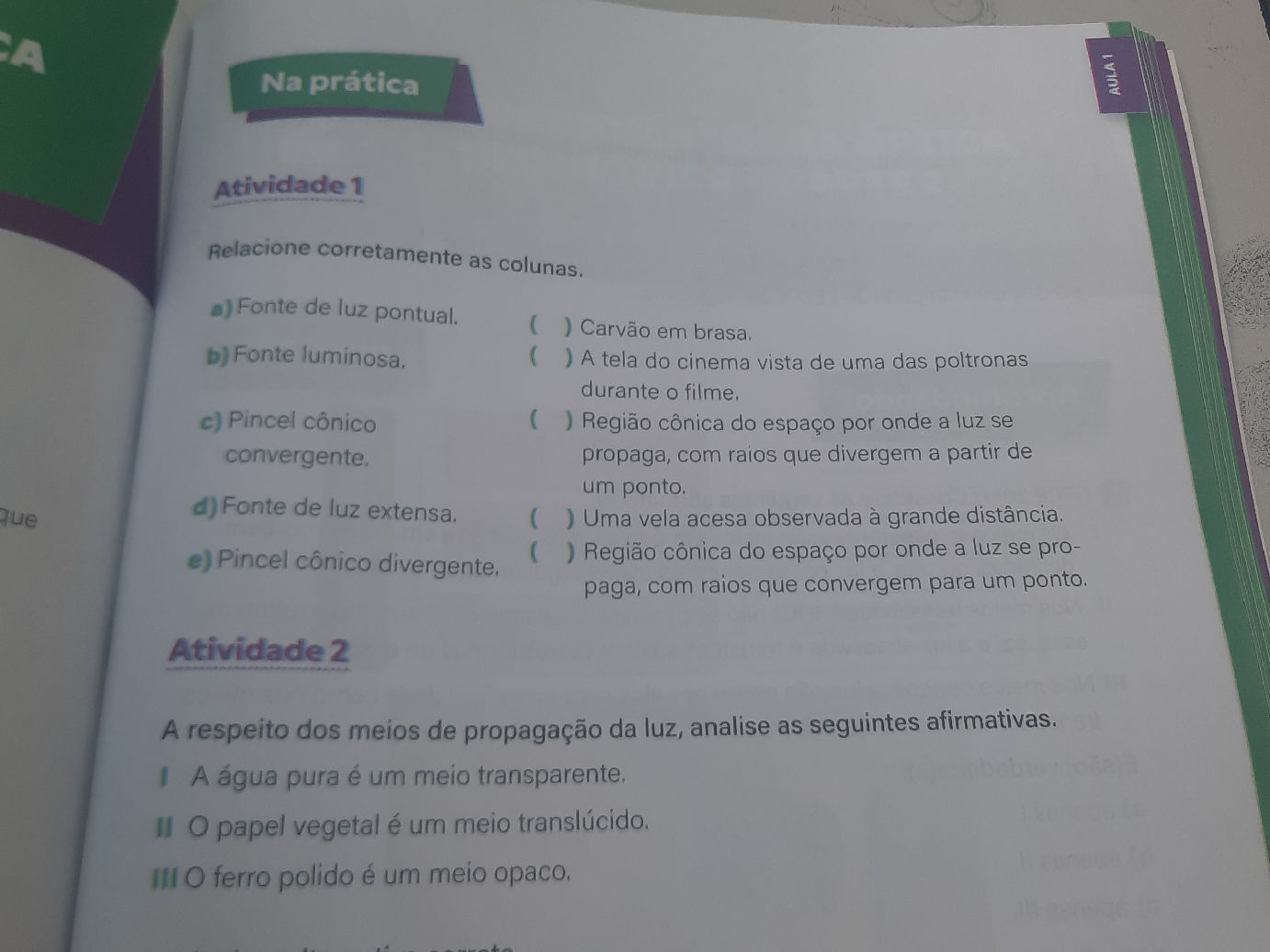 Atividade 1 Relacione corretamente as | StudyX