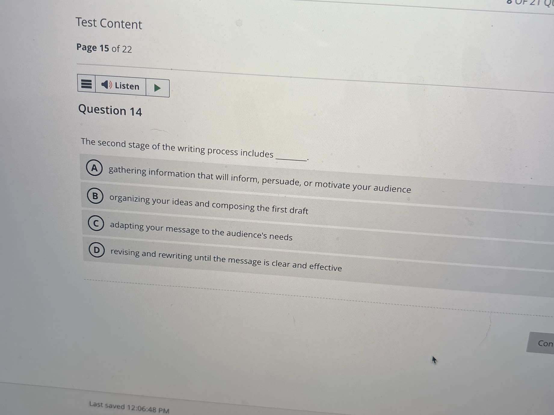 The second stage of the writing process | StudyX
