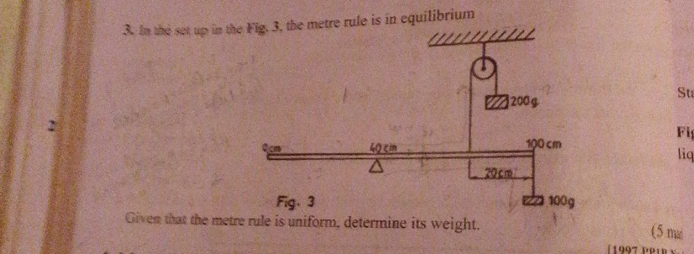 3. In the set up in the Fig. 3, the metre | StudyX