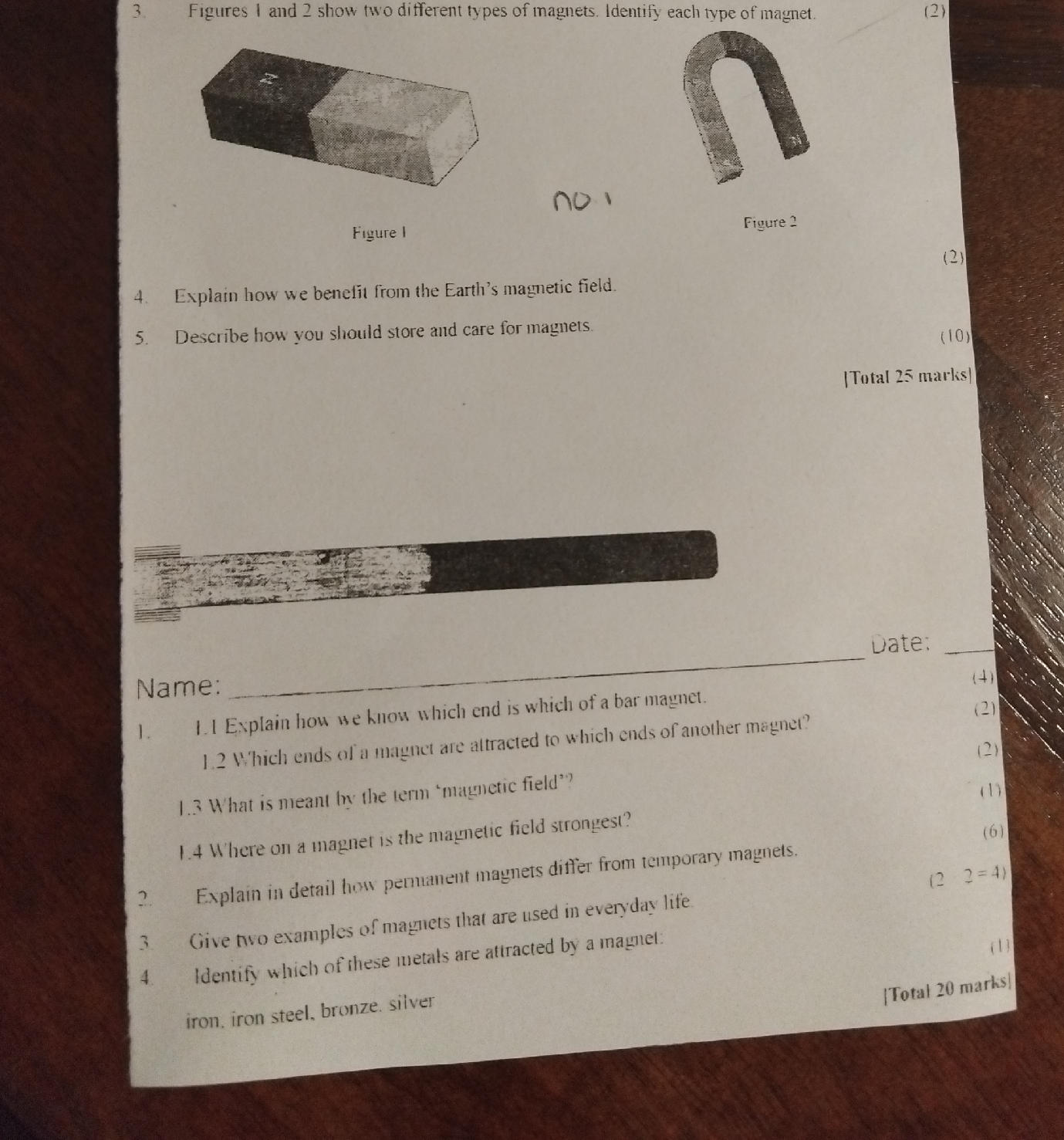 3. Give two examples of magnets that are | StudyX