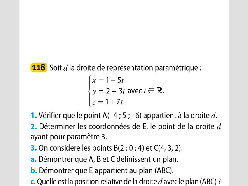 Soit $d$ la droite de représentation | StudyX