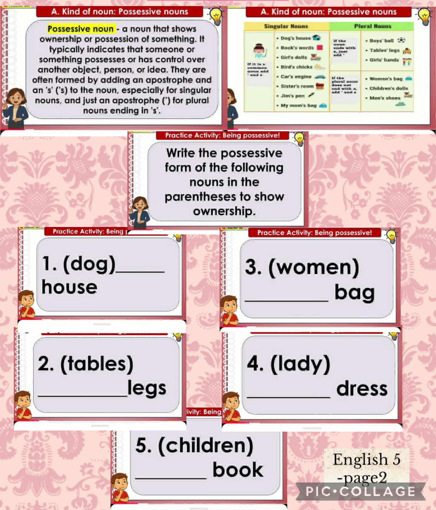 A. Kind of noun: Possessive nouns | StudyX