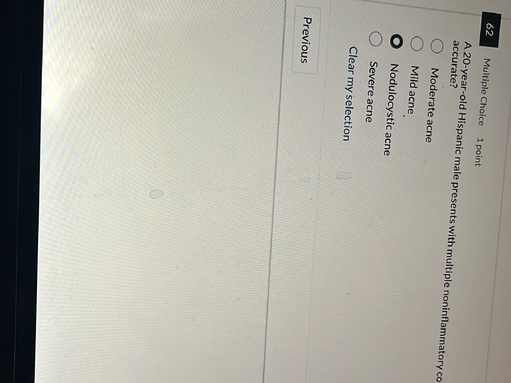 Multiple Choice 1 point A 20-year-old | StudyX