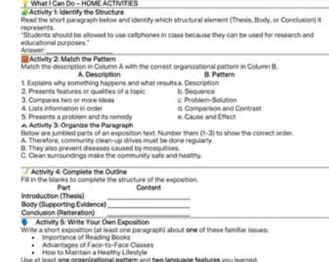 Activity 2: Match the Pattern Match the | StudyX