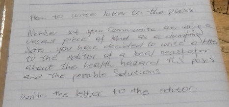 How to write letter to the PRESS. Member of | StudyX