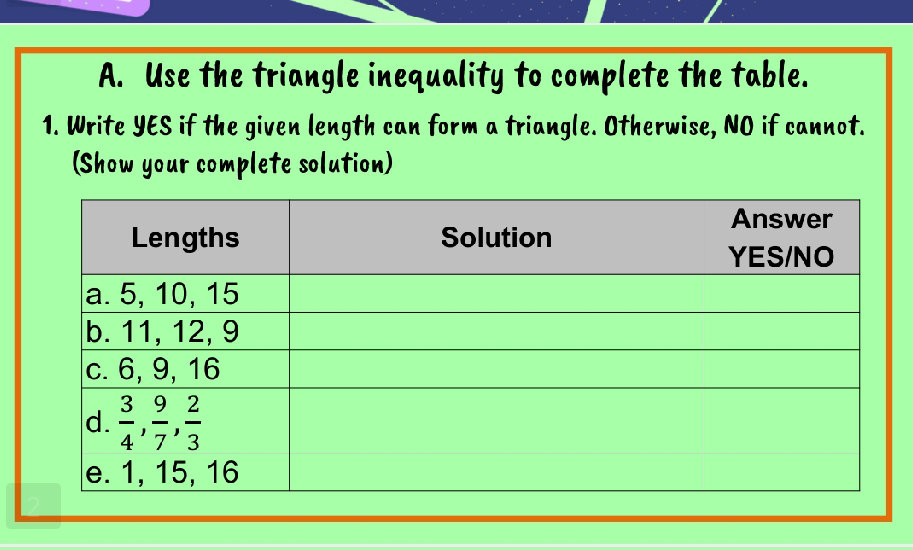 A. Use the triangle inequality to complete | StudyX