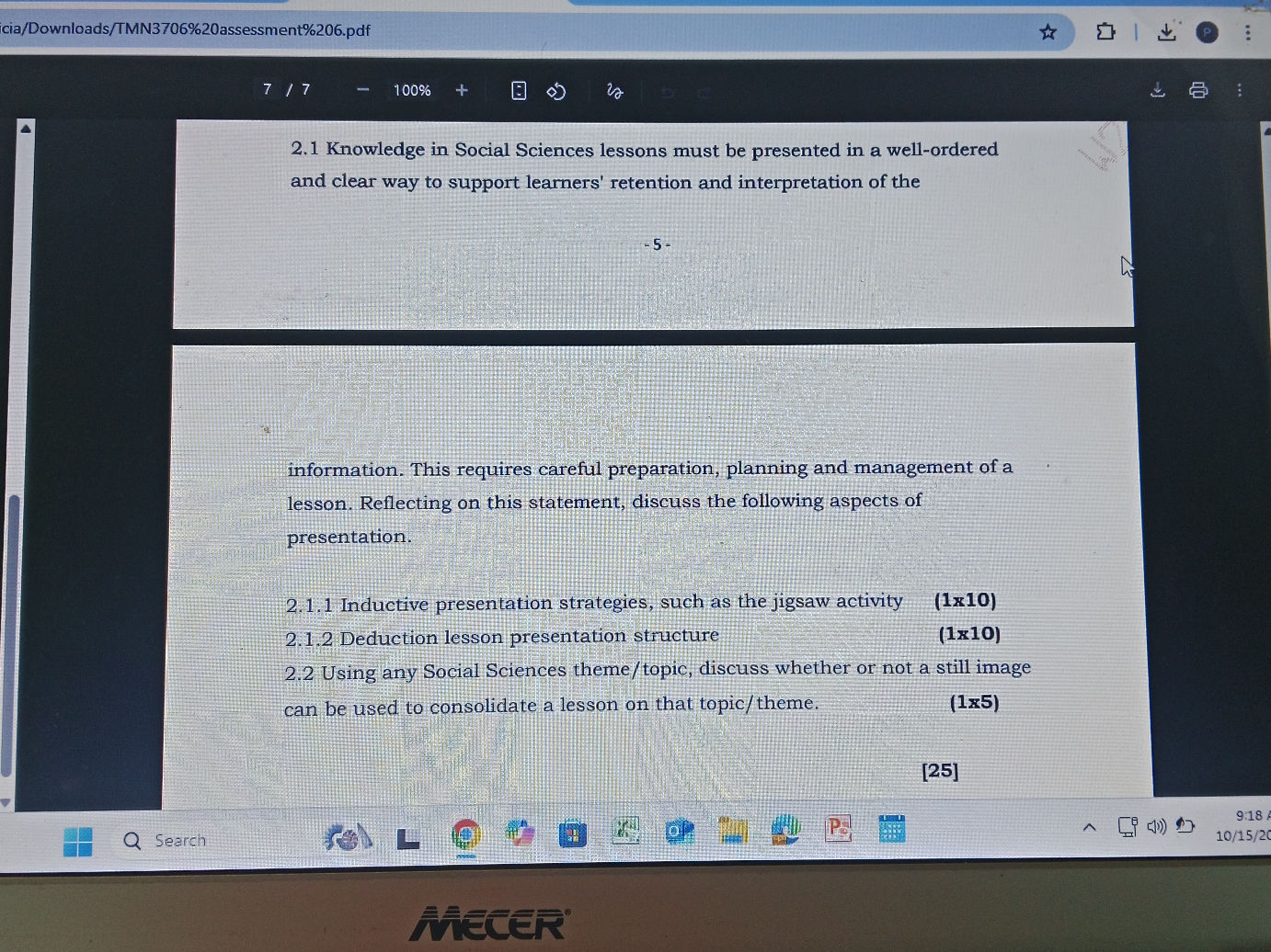 2.1 Knowledge in Social Sciences lessons | StudyX