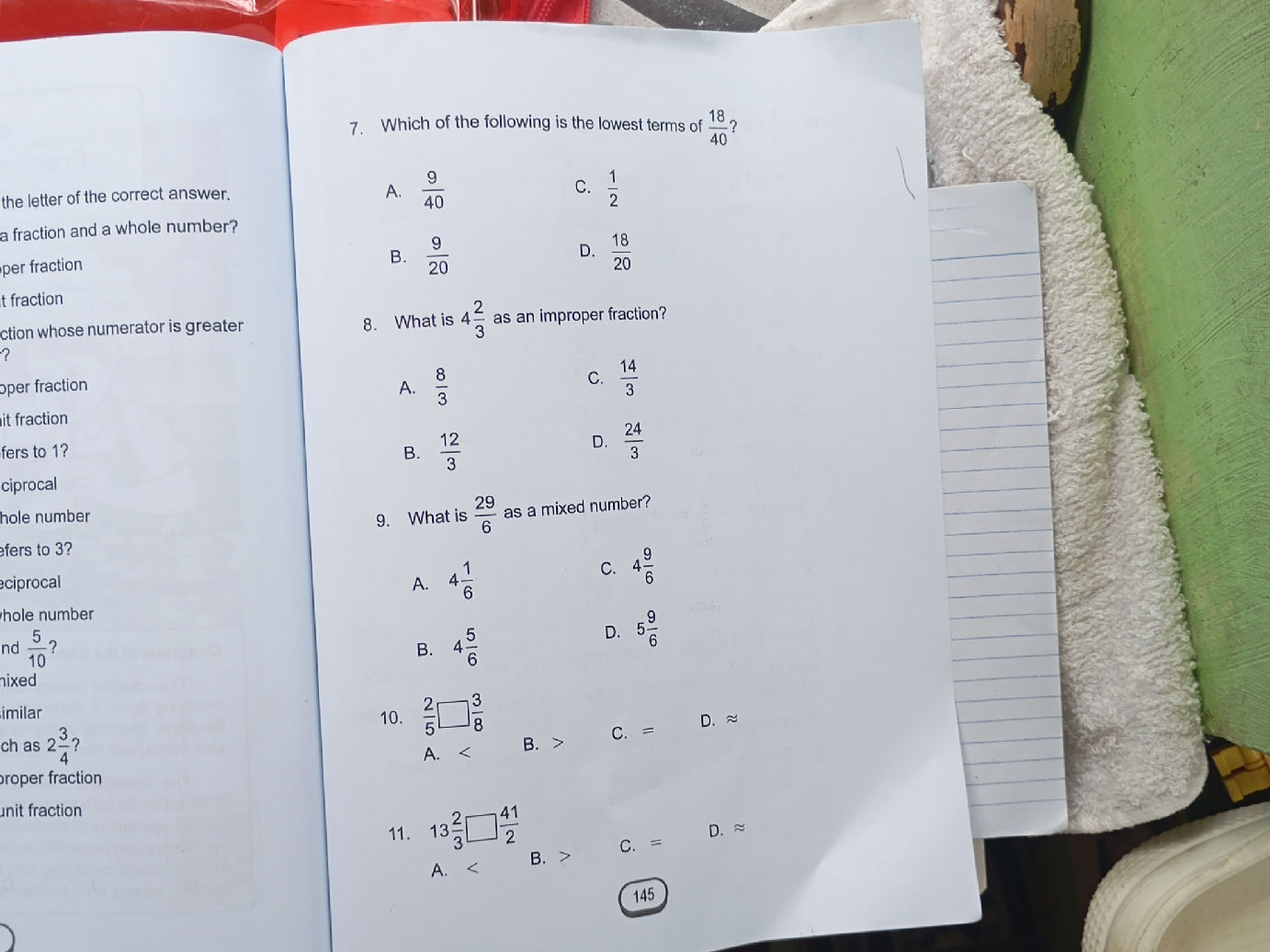 Fill in the letter of the correct answer. | StudyX