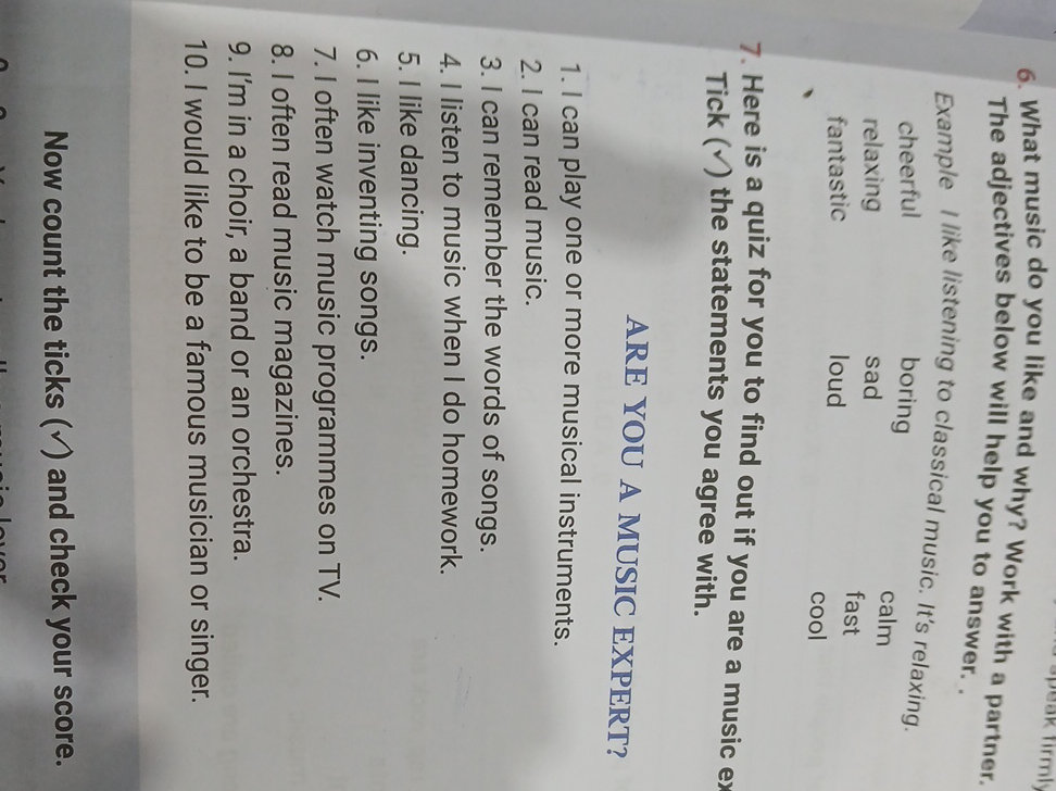 6. What music do you like and why? Work with | StudyX