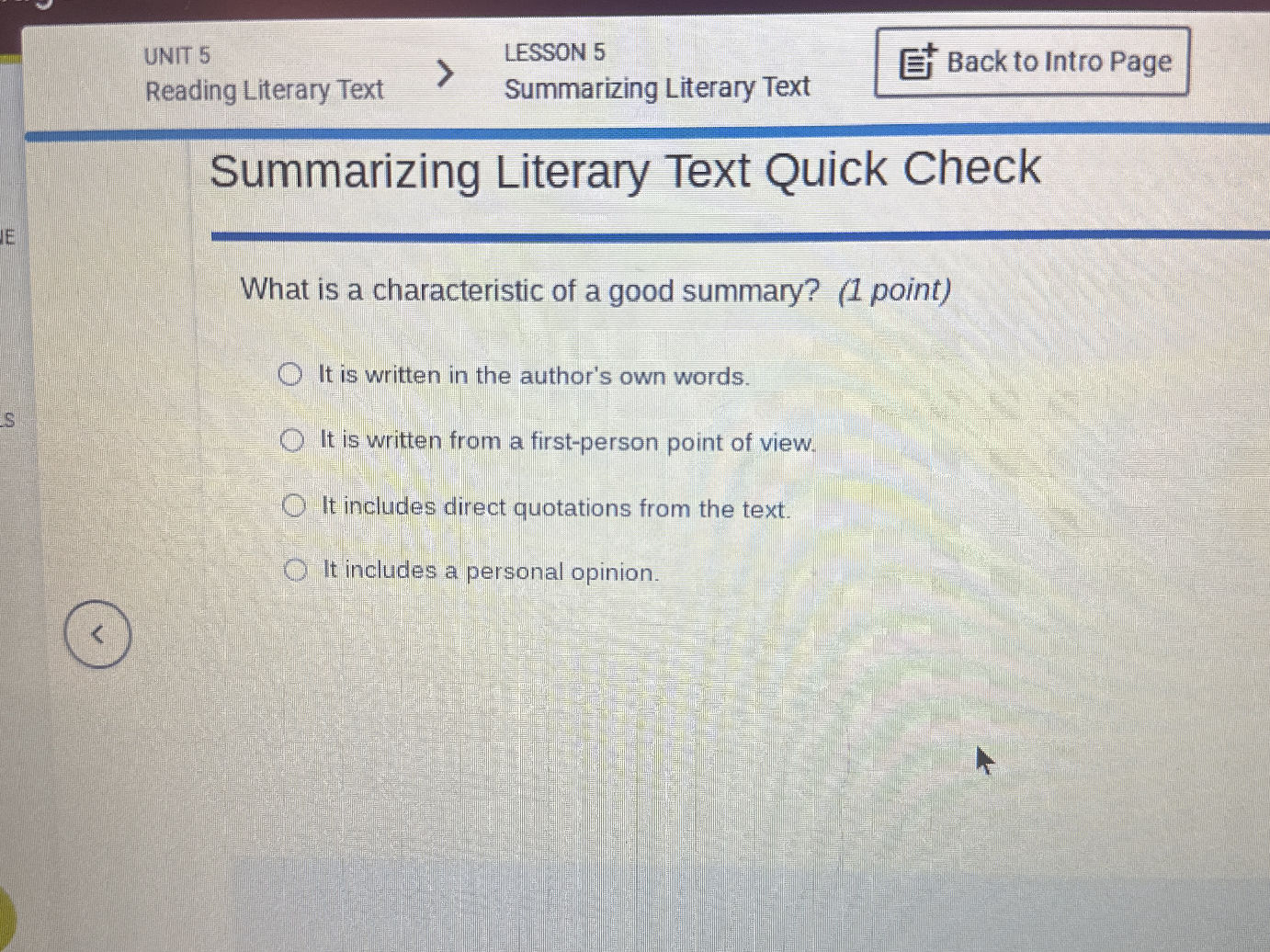 What is a characteristic of a good summary? | StudyX