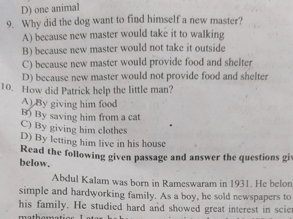 10. How did Patrick help the little man? A) | StudyX