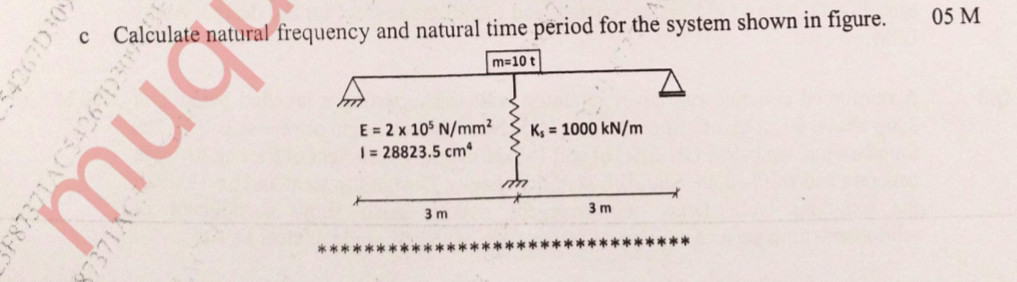 c Calculate natural frequency and natural | StudyX