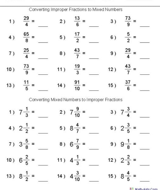 Converting Mixed Numbers to Improper | StudyX