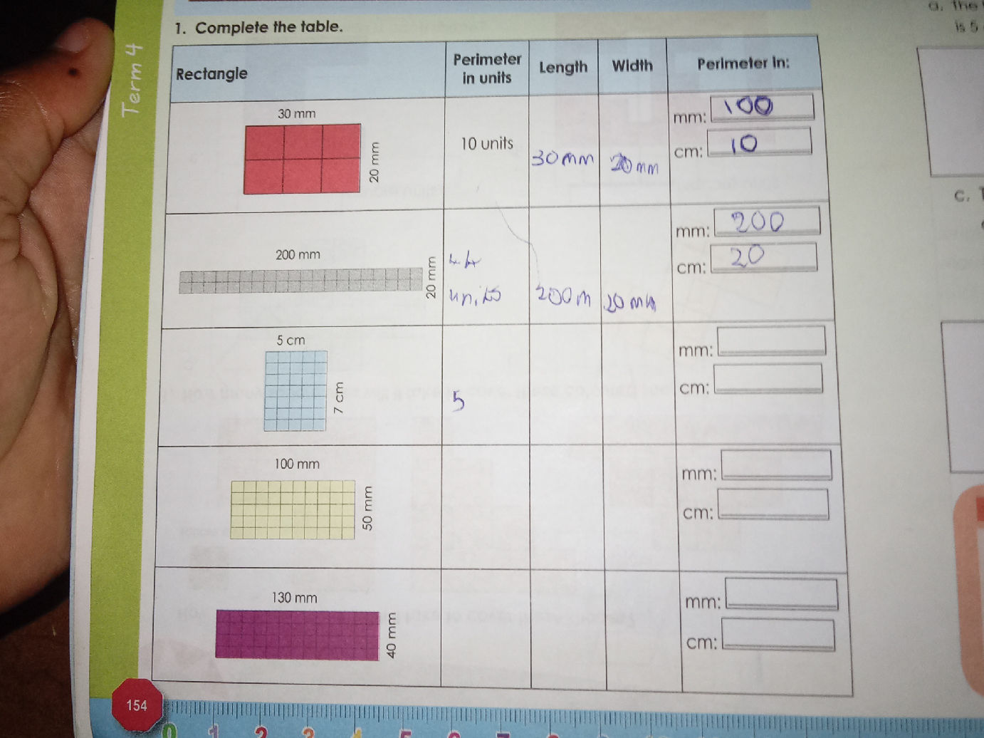1. Complete the table. | Rectangle | | StudyX