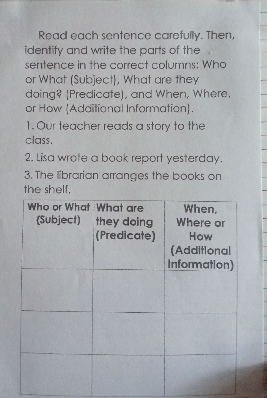 Read each sentence carefully. Then, identify | StudyX