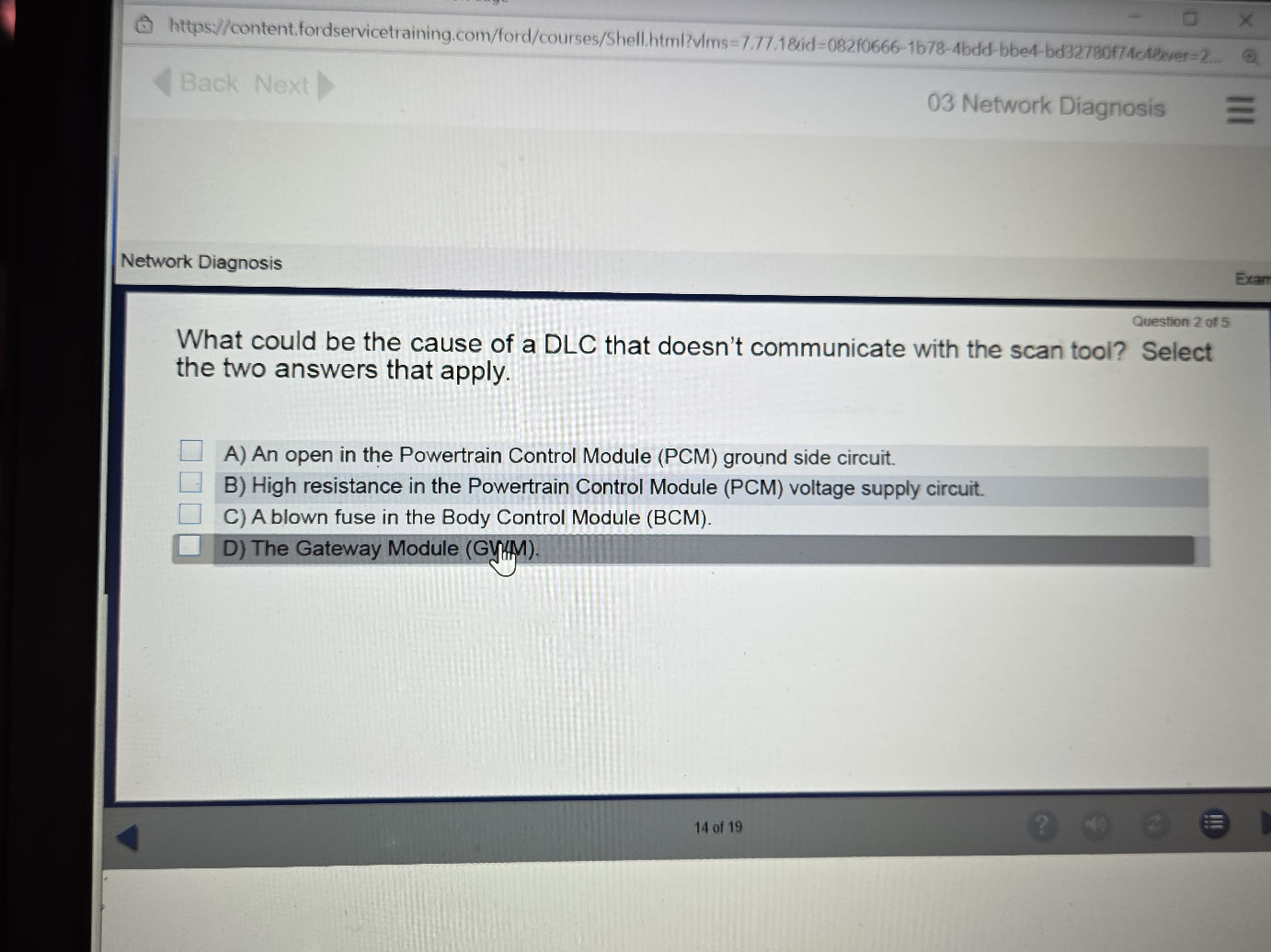 What could be the cause of a DLC that | StudyX