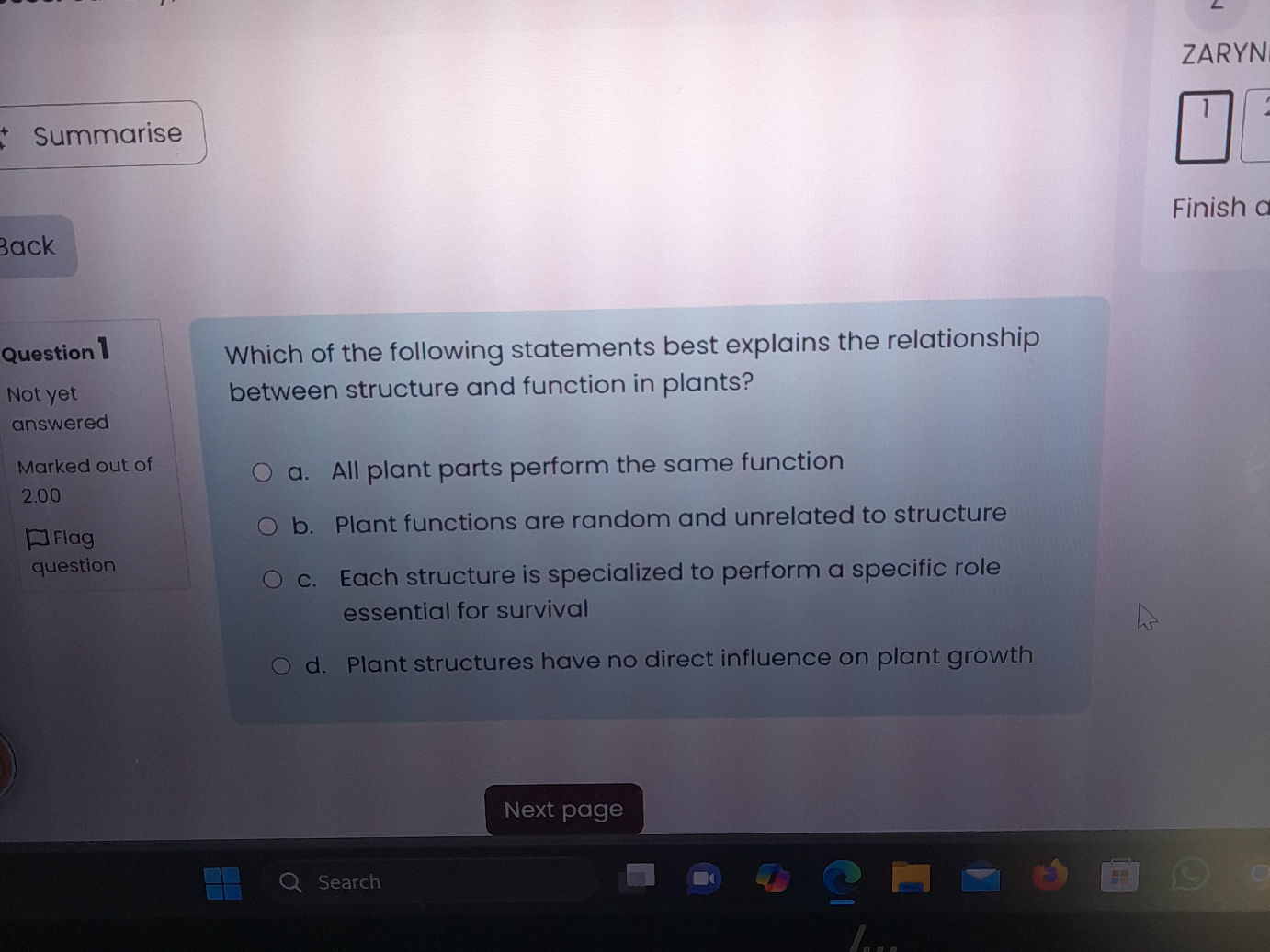 Which of the following statements best | StudyX