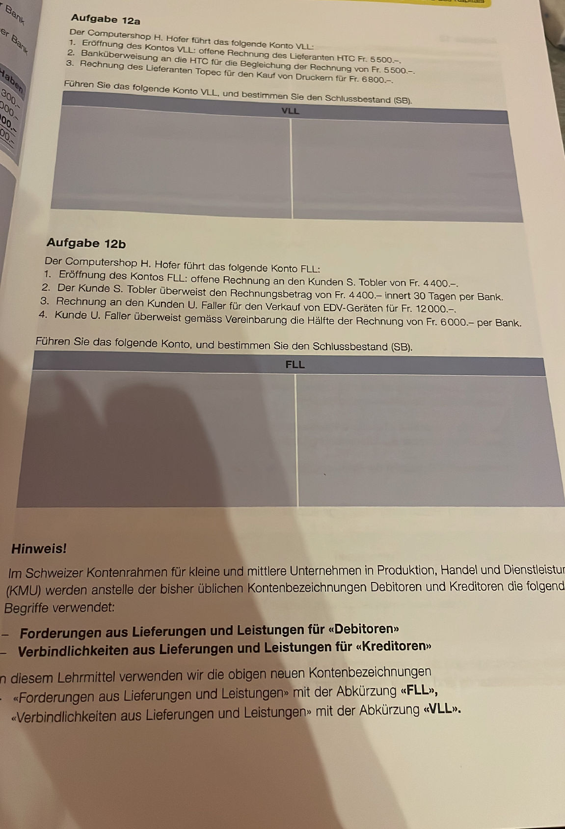 Aufgabe 12a Der ComPutershop H. Hofer führt | StudyX