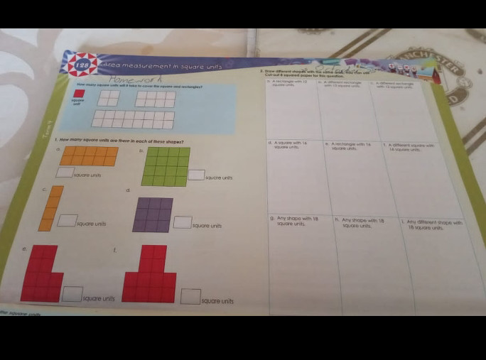 Homework How many square units will it take | StudyX