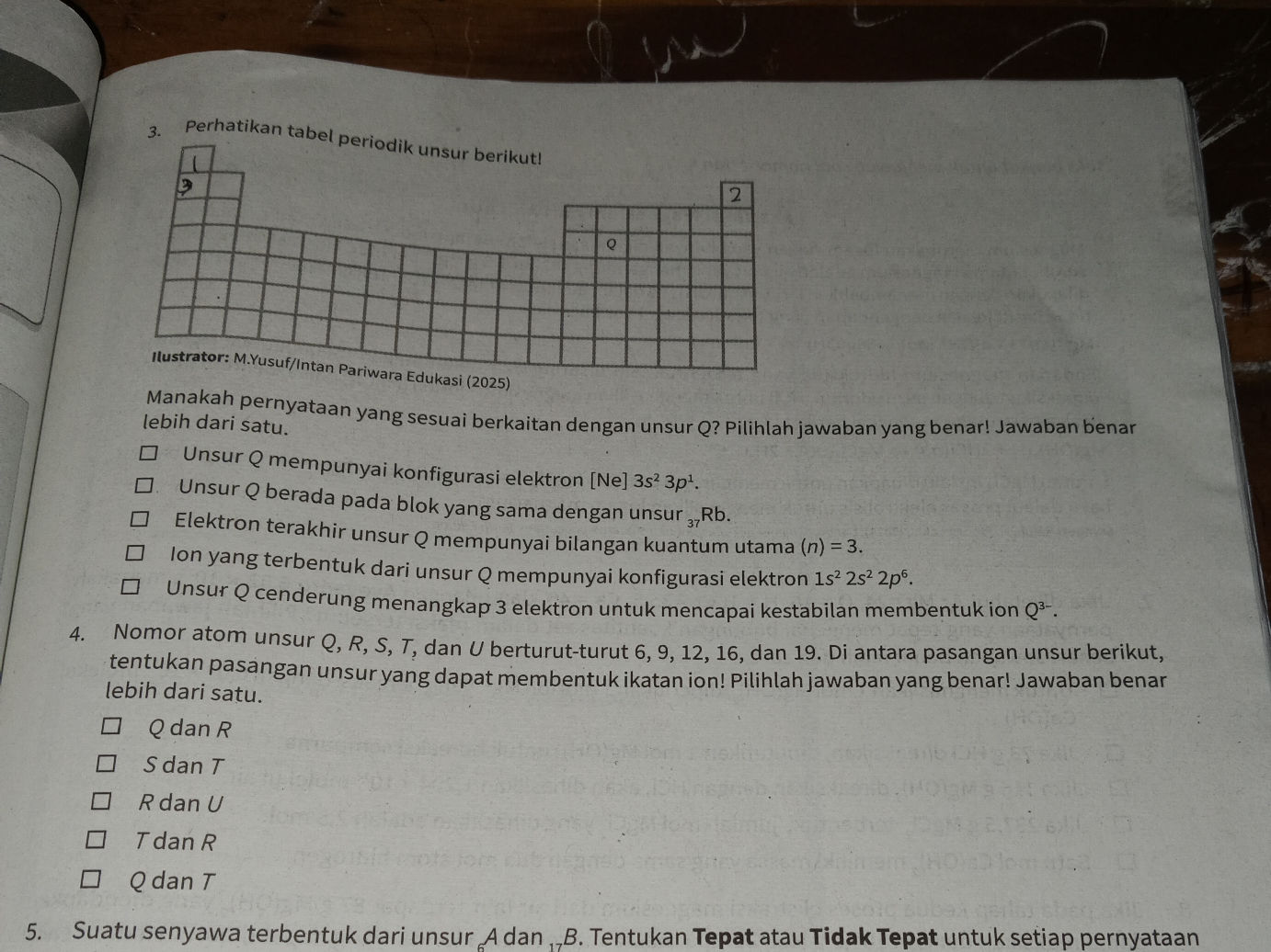 Perhatikan tabel periodik unsur berikut! | StudyX