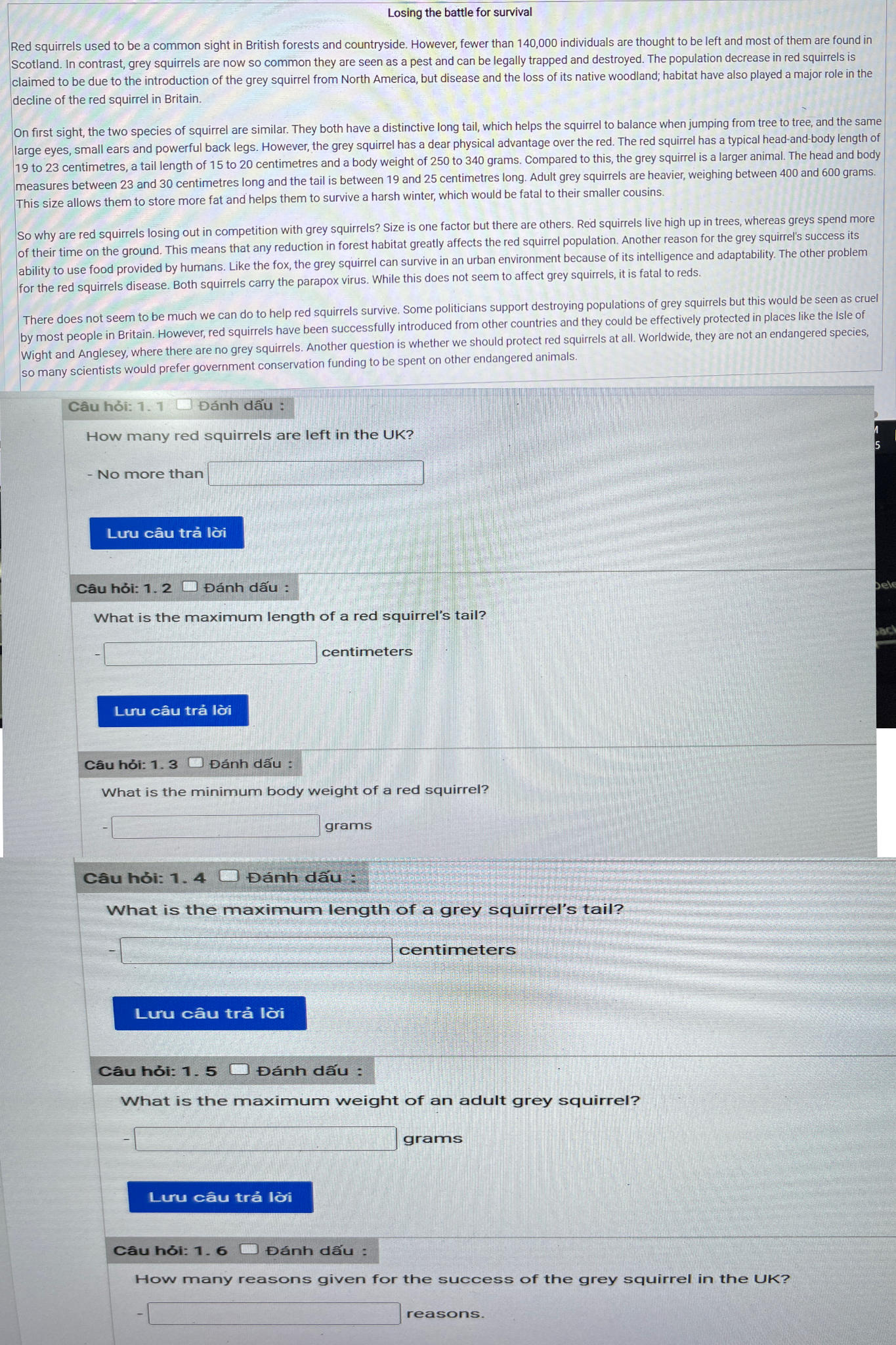 Losing the battle for survival Red | StudyX