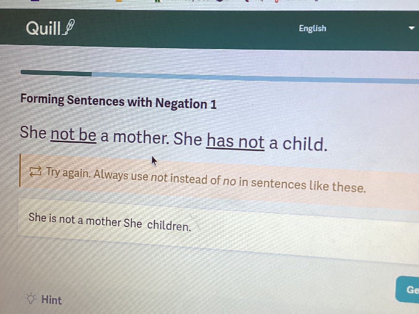Forming Sentences with Negation 1 **Task:** | StudyX