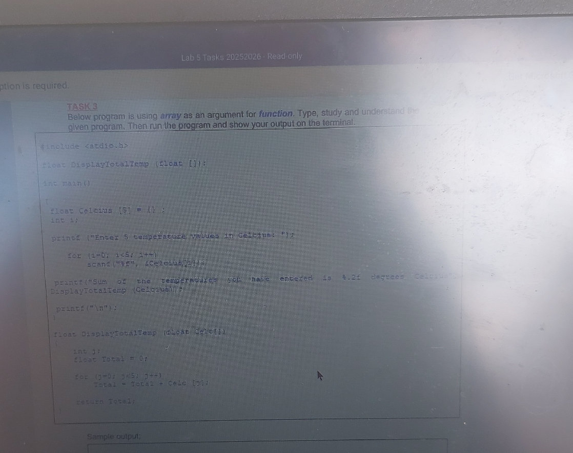 TASK 3 Below program is using array as an | StudyX