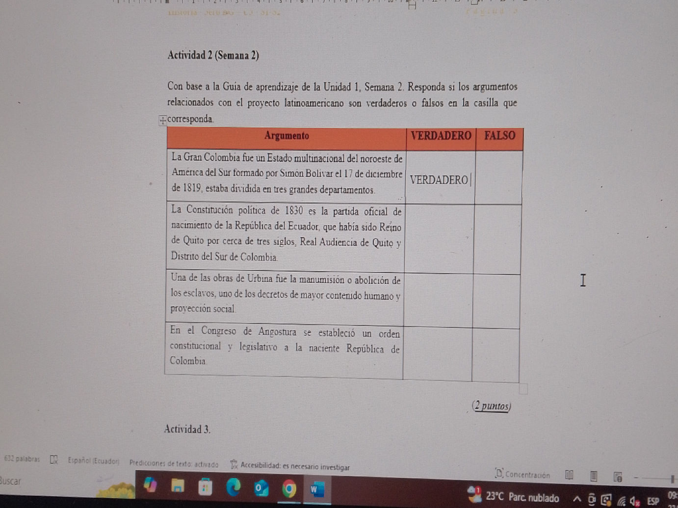 Actividad 2 (Semana 2) Con base a la Guía | StudyX