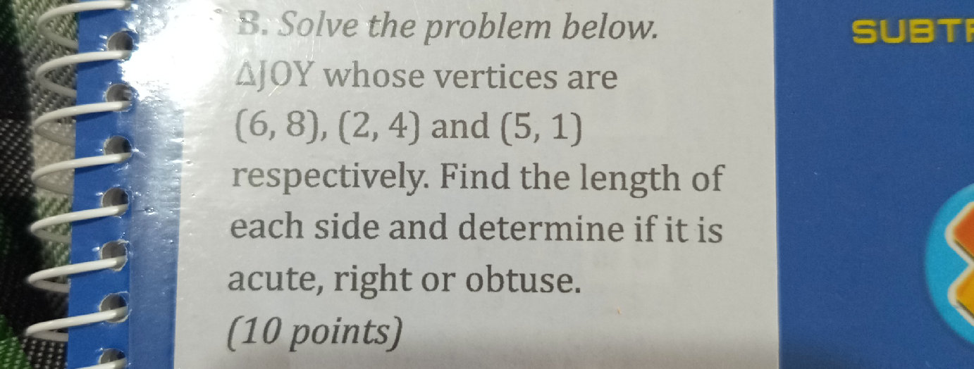 B. Solve the problem below. JOY whose | StudyX