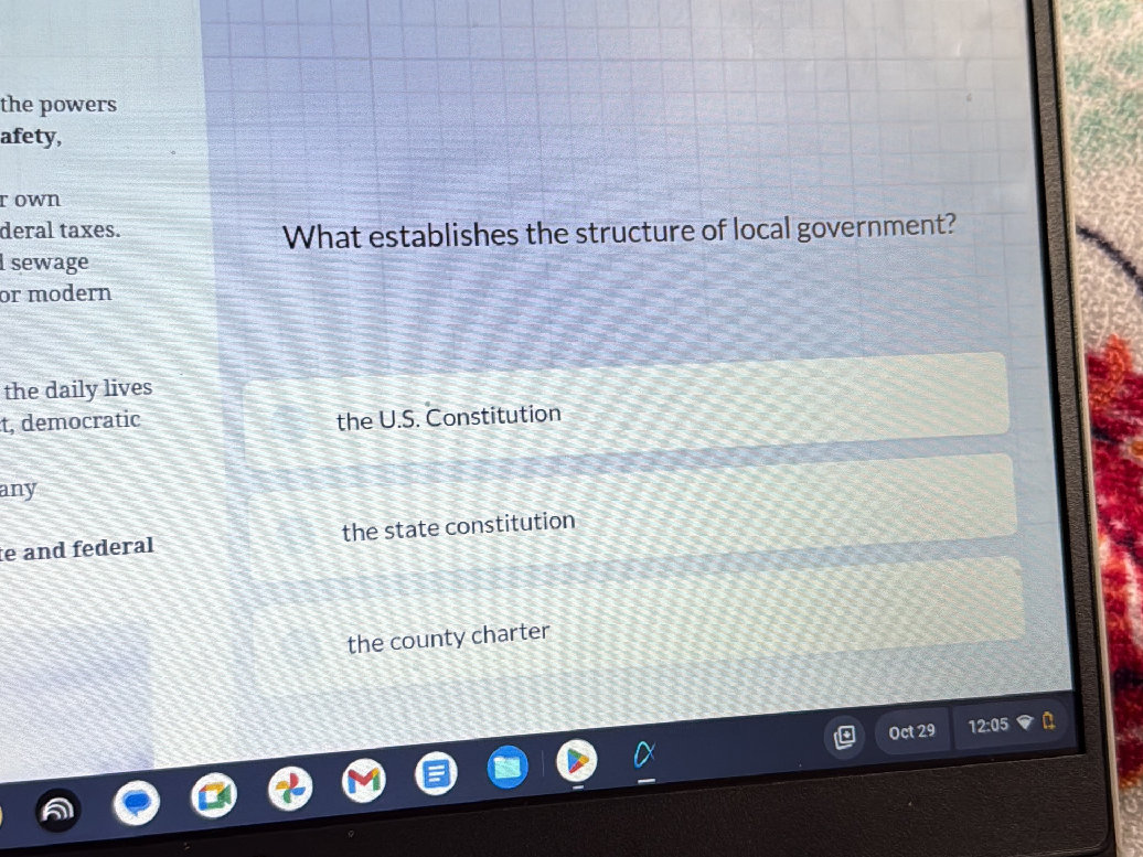 What establishes the structure of local | StudyX