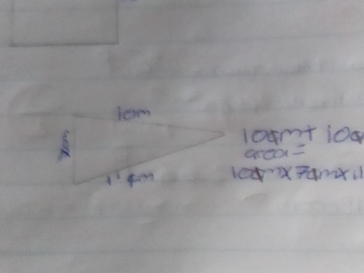 A triangle is shown with dimensions labeled. | StudyX