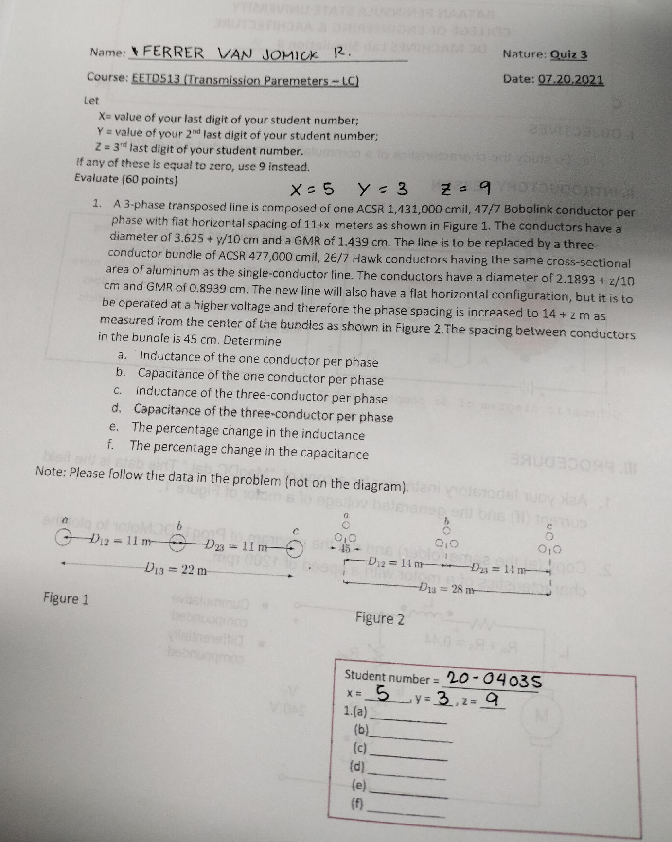 A 3-phase transposed line is composed of one | StudyX