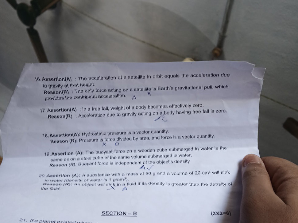 16. Assertion(A): The acceleration of a | StudyX