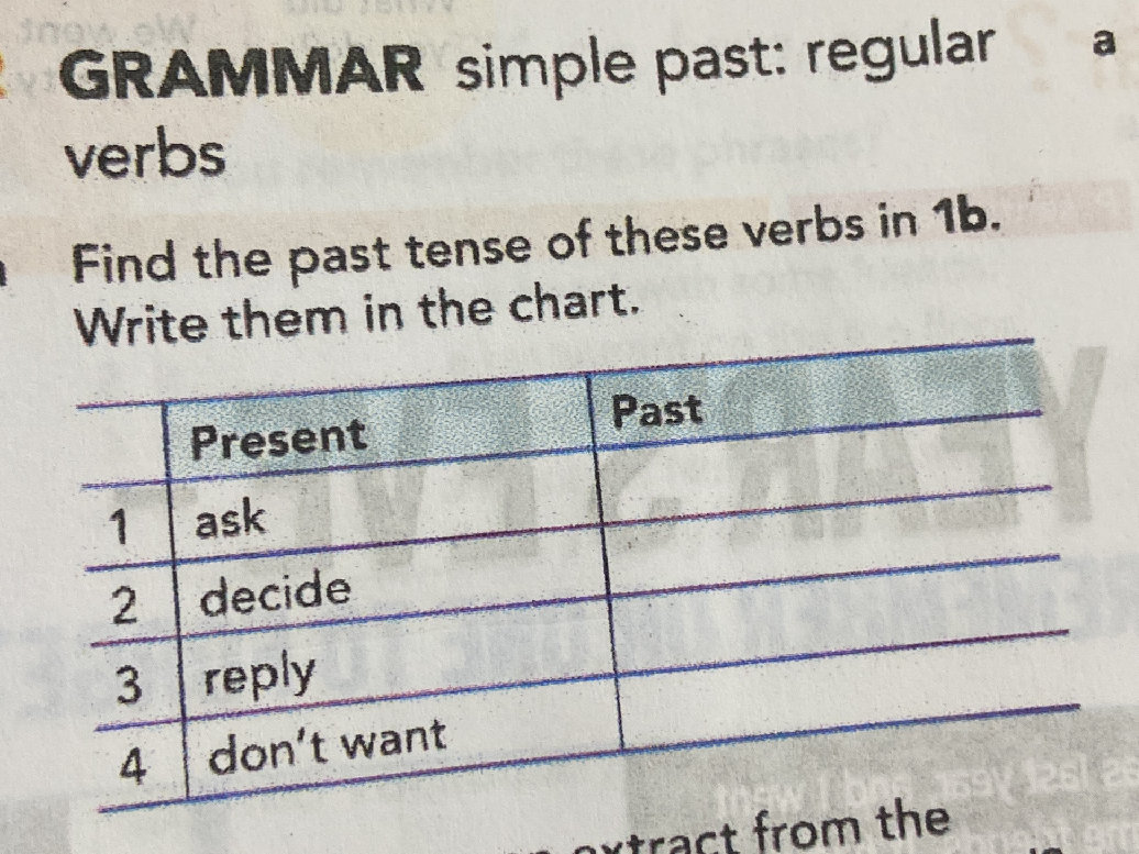 GRAMMAR simple past: regular verbs Find the | StudyX
