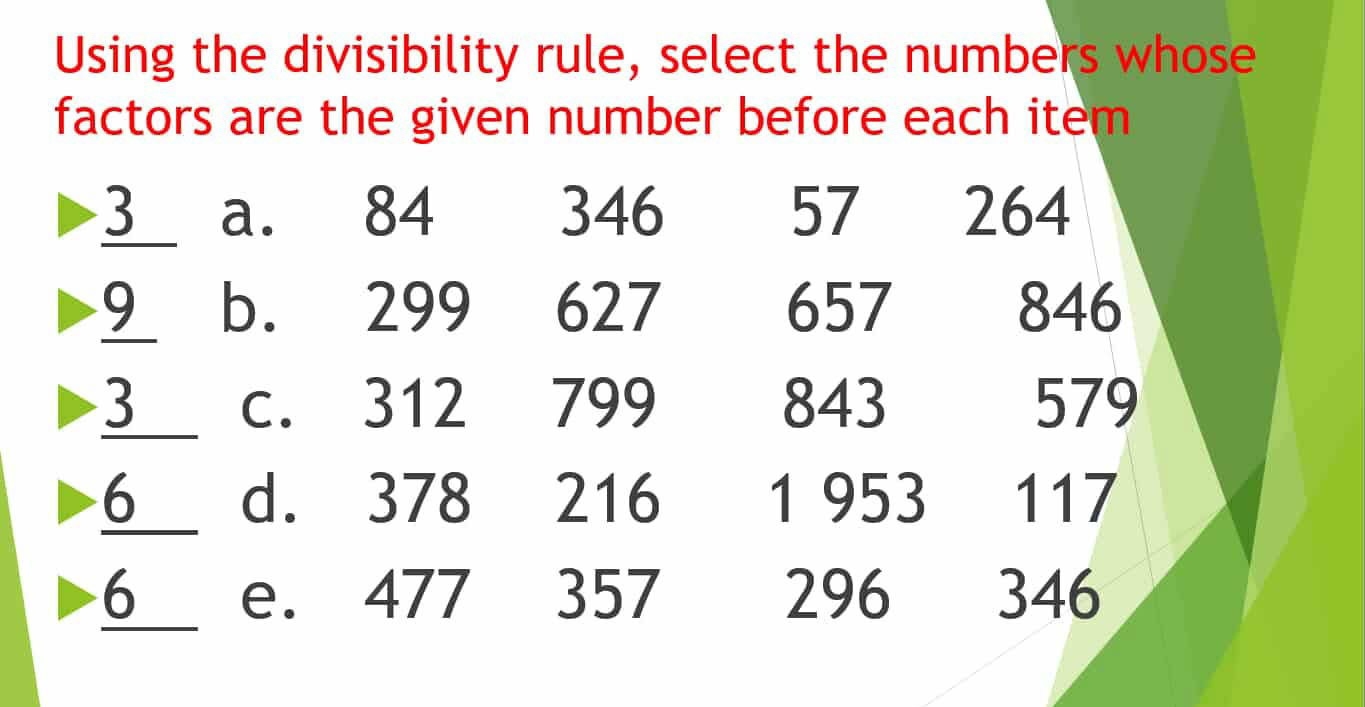Using the divisibility rule, select the | StudyX