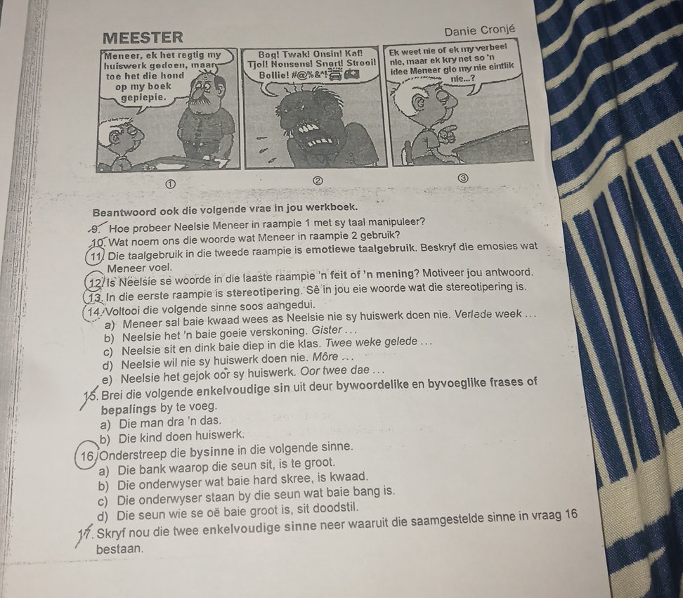 MEESTER [Comic Strip with 3 panels showing a | StudyX