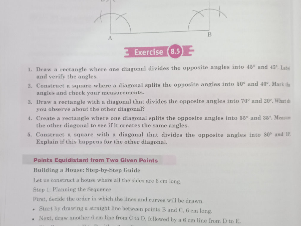 1. Draw a rectangle where one diagonal | StudyX
