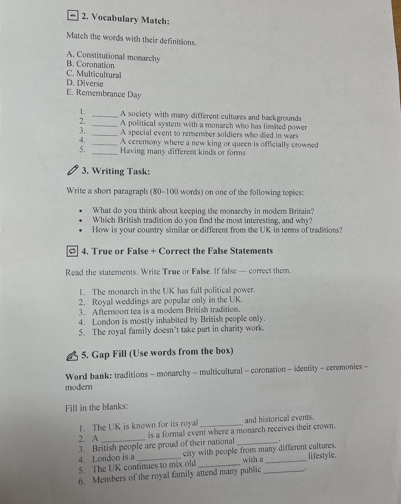 4. True or False + Correct the False | StudyX