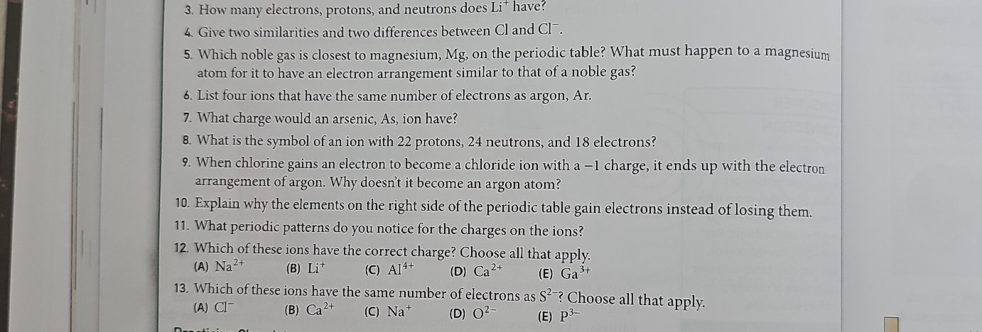 3. How many electrons, protons, and neutrons | StudyX