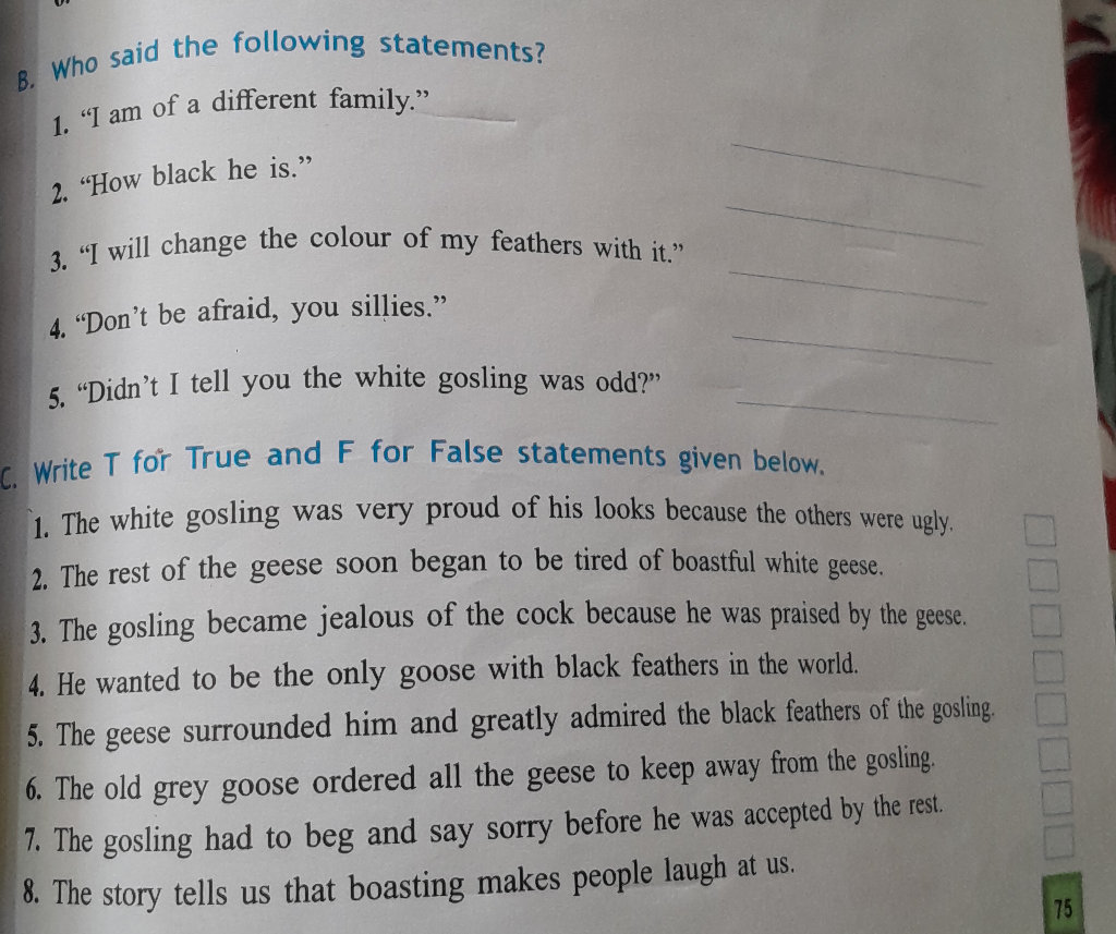 B. Who said the following statements? 1. "I | StudyX