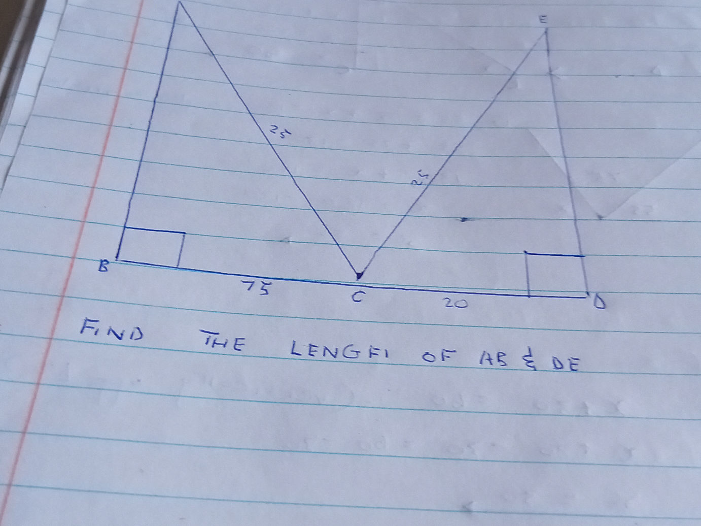 The image shows two right-angled triangles, | StudyX